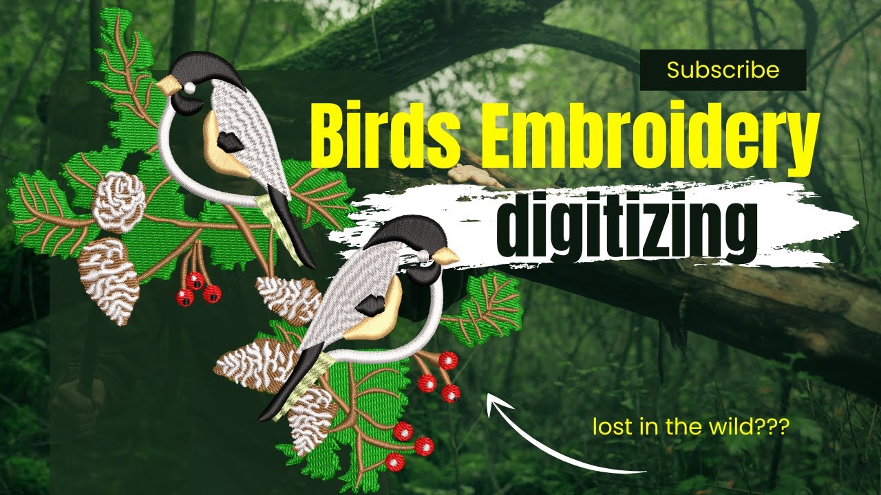 Birds embroidery design | Wilcom Embroidery Designs digitizing dst,pes,hus,cnd,vp3,jef,xxx - YouTube