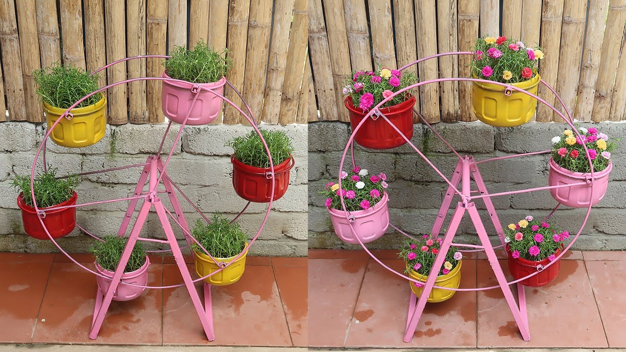 Create a ferris wheel to grow beautiful flowers for the garden - YouTube