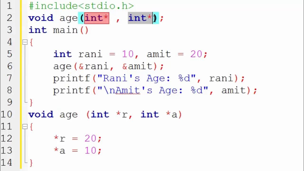 146. Pass by Address in C Programming (Hindi) - YouTube