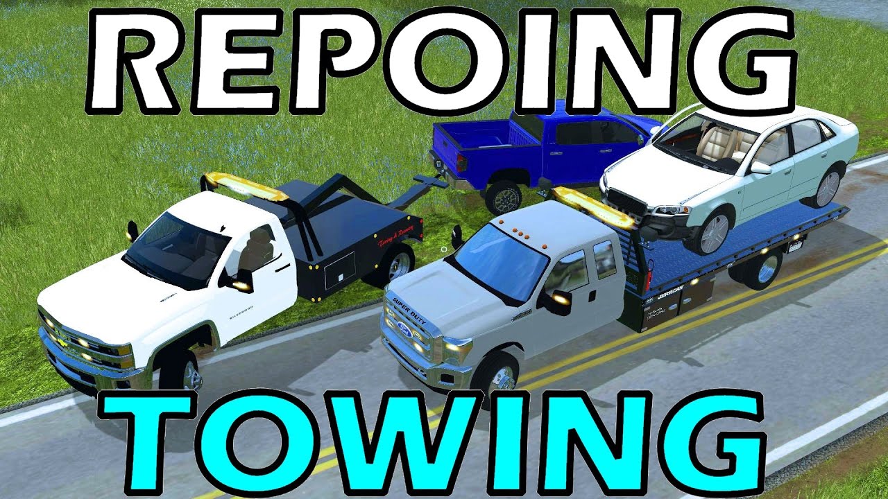 Farming Simulator 17 - Towing & Repoing - Wrecked Car - Trucks - YouTube