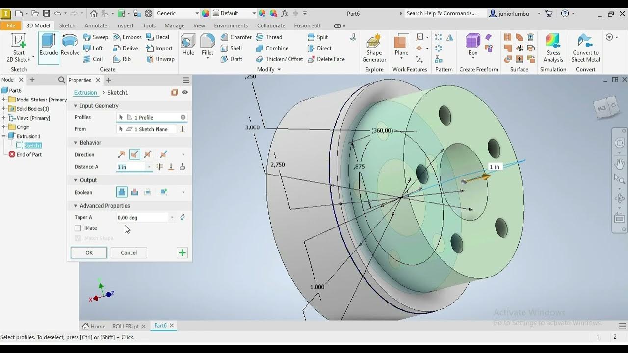 HOW TO DRAW A ROLLER USING AUTODESK INVENTOR (CAD161S UNISA Tutorial) / STEP TO AUTOCAD - YouTube
