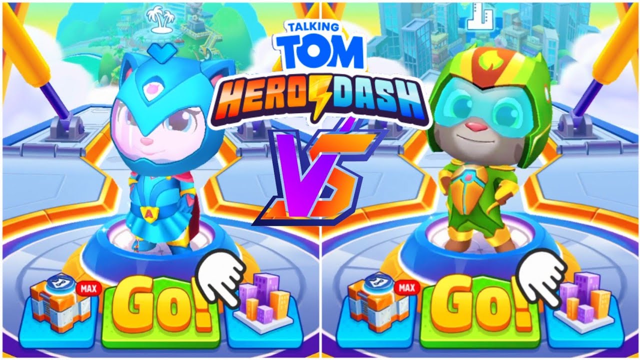 Talking Tom Hero Dash: Blue Wave Angela vs Planet Power Tom - Gameplay ...