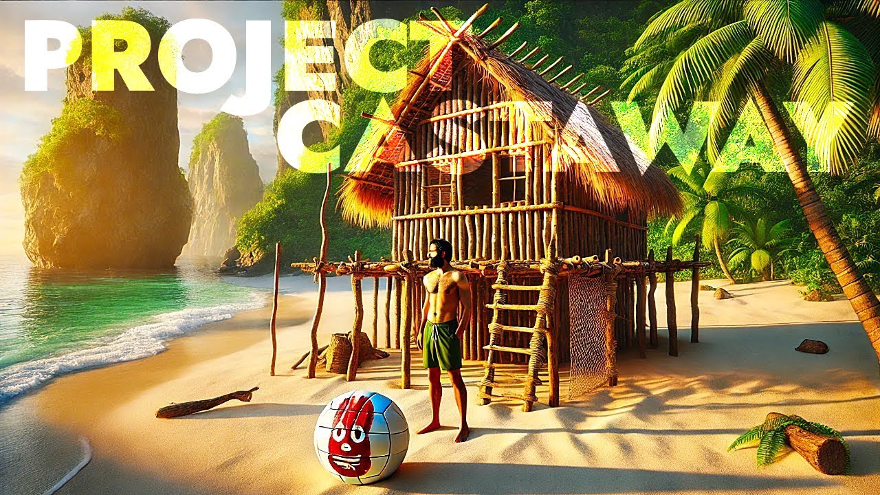 Building My First Survival Home as a Stranded Castaway... - YouTube