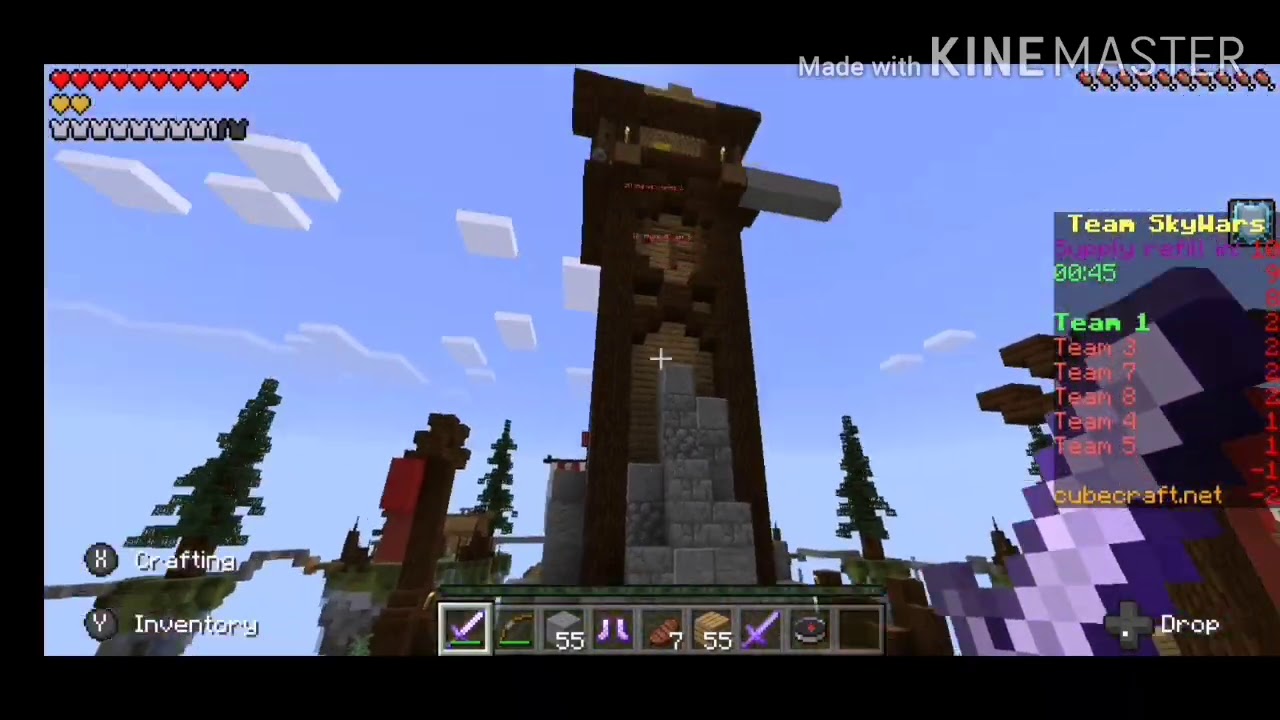 Minecraft skywars with red nosed Shark - YouTube
