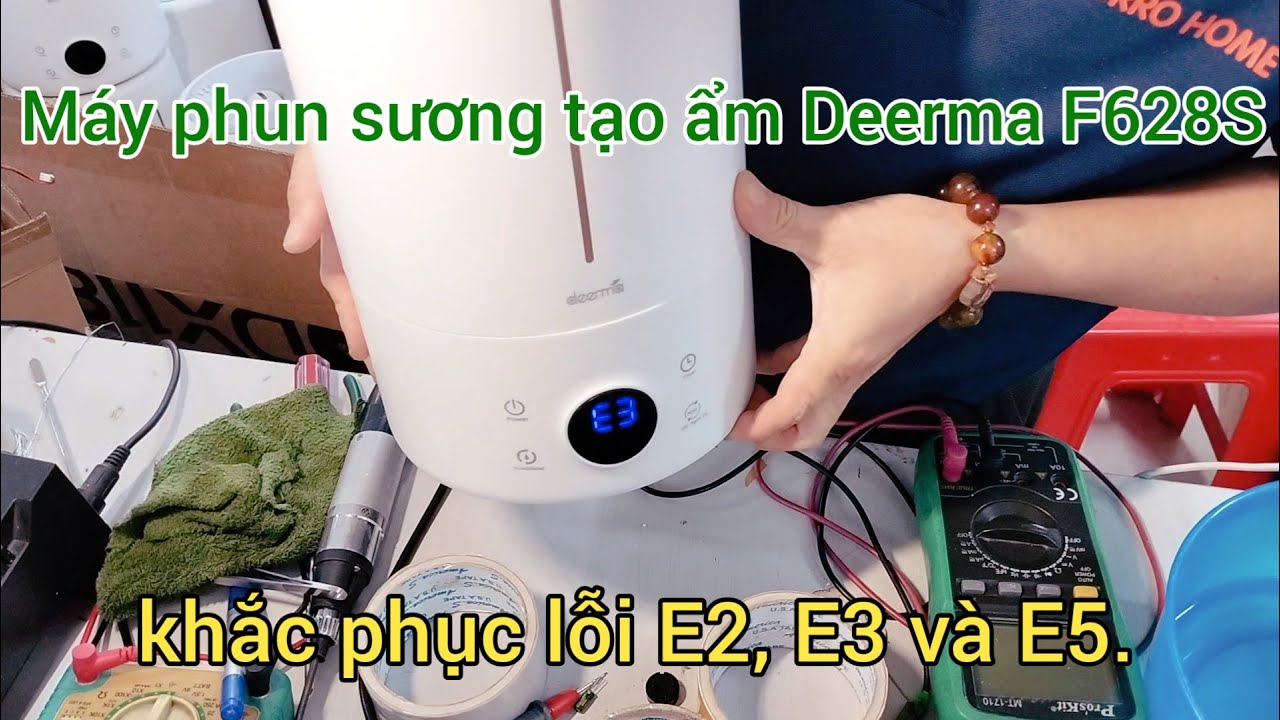 Máy phun sương tạo độ ẩm Deerma F628s, khắc Phục lỗi E3, E2, E5 - YouTube