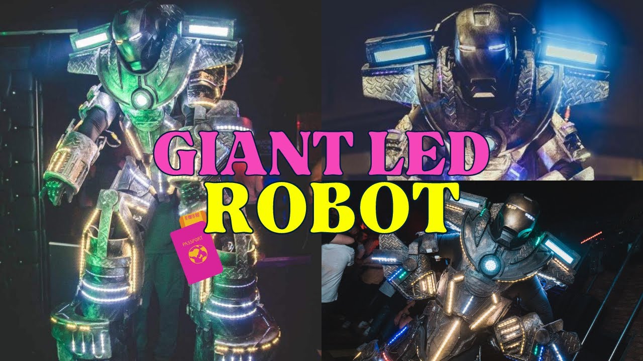 OUR GIANT LED ROBOT HAD A DANCE OFF! 🤖👀 - YouTube