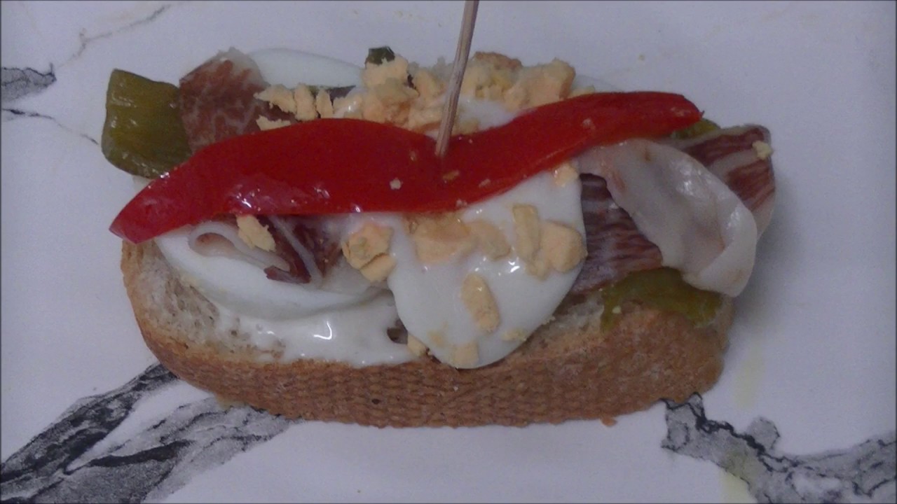 PINCHO OF SERRANO HAM , PEPPER AND BOILED EGGS - YouTube