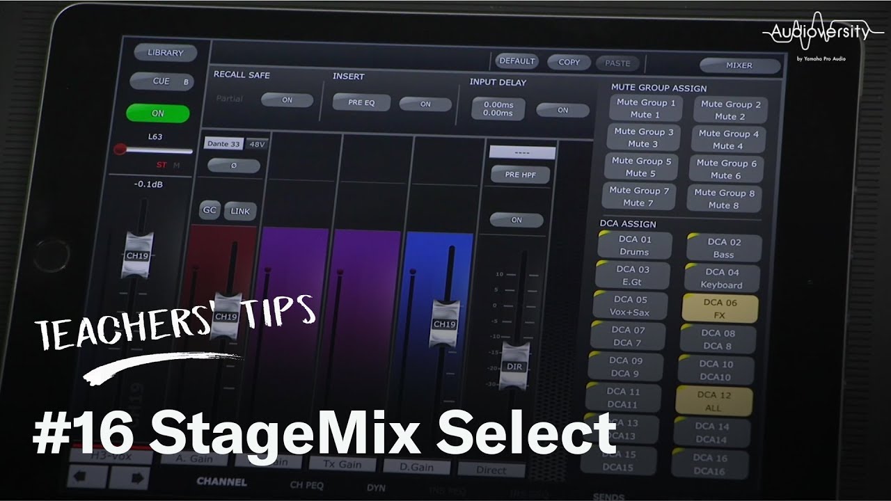 Teachers’ Tips #16 StageMix Select (CL/QL) - YouTube