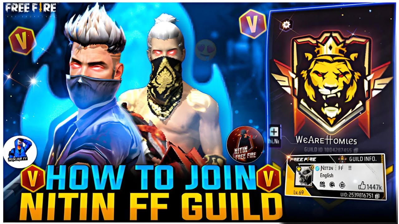 JOIN NITIN FREE FIRE V BADGE GUILD😍HOW TO JOIN NITIN FREE FIRE GUILD ...