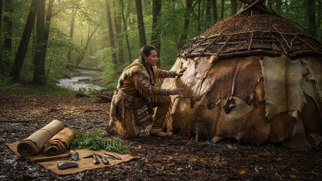 How Native Americans Made Shelters Impenetrable to Water - YouTube