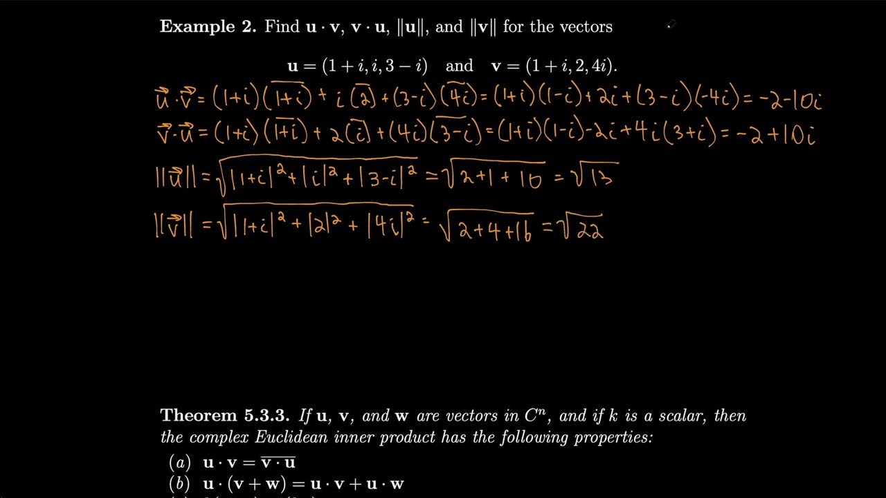 Linear Algebra 5.3 Complex Vector Spaces - YouTube