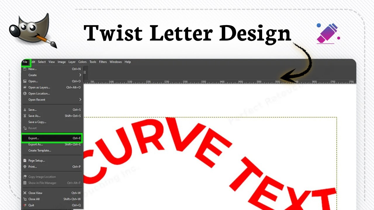 How to curve text in GIMP (Creative Flow Design) - YouTube