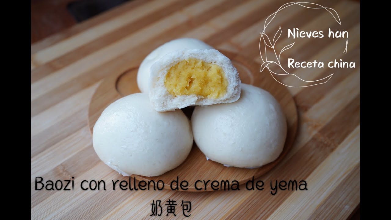 Pan Chino Con relleno de crema de yema/ Baozi - YouTube