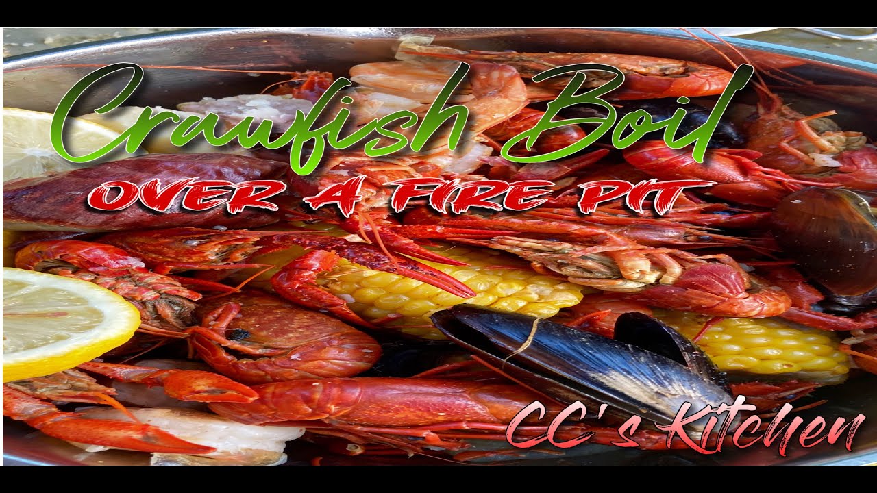 Louisiana Crawfish Boil In A Fire Pit - YouTube