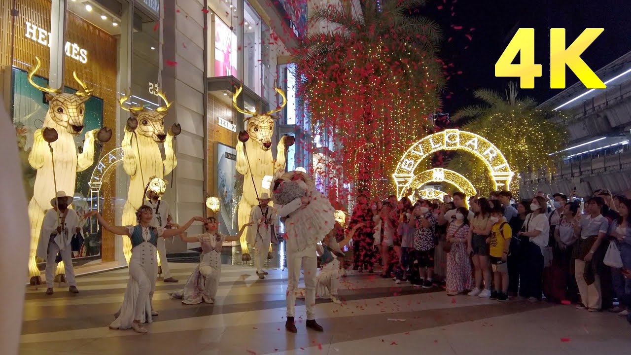 4K | Amorous Ballad in the night, Siam Paragon Christmas Celebration ...