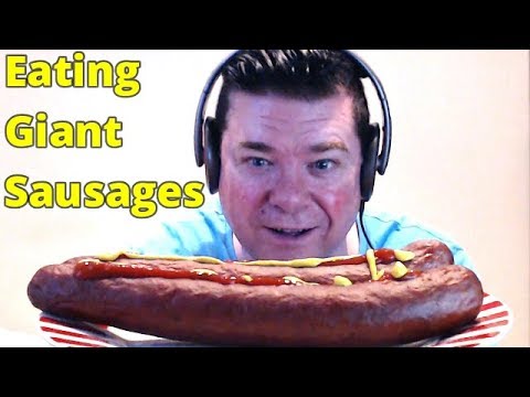 ASMR MUKBANG Eating Giant Sausages And Drinking Ice Cold Pepsi - YouTube