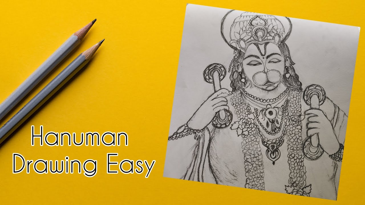 Lord Hanuman Drawing Easy for Kids | हनुमान जी का सहज painting for kids ...