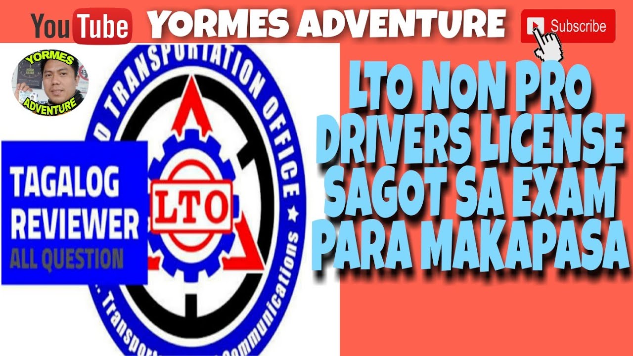 Non professional Drivers license exam 2023 TAGALOG | NON PRO LICENSE ...