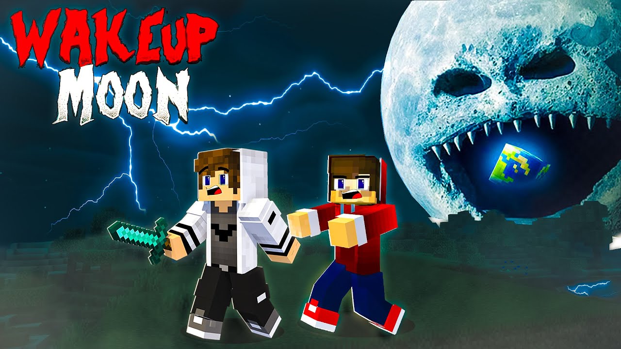 We Survived the Wake Up Moon Nightmare 🌕😨 | Minecraft Mod - YouTube