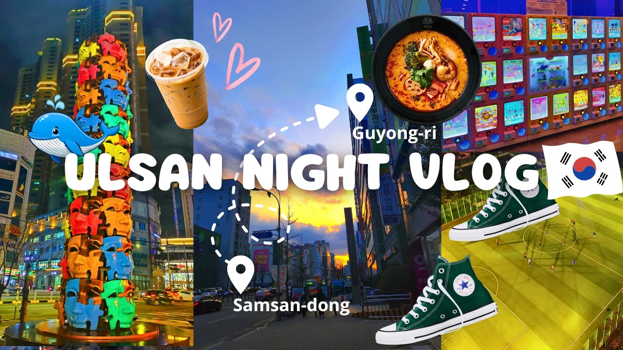 Living in Korea Vlog | Ulsan Night Walk, Shopping, Bus Ride, Arcades ...
