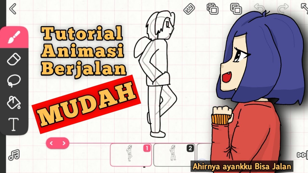 Tutorial Animasi Orang Berjalan I I Mudah di fahami #tutorial #animasi - YouTube