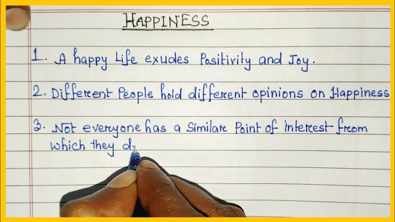 10 Lines Essay on Happiness in English || - YouTube