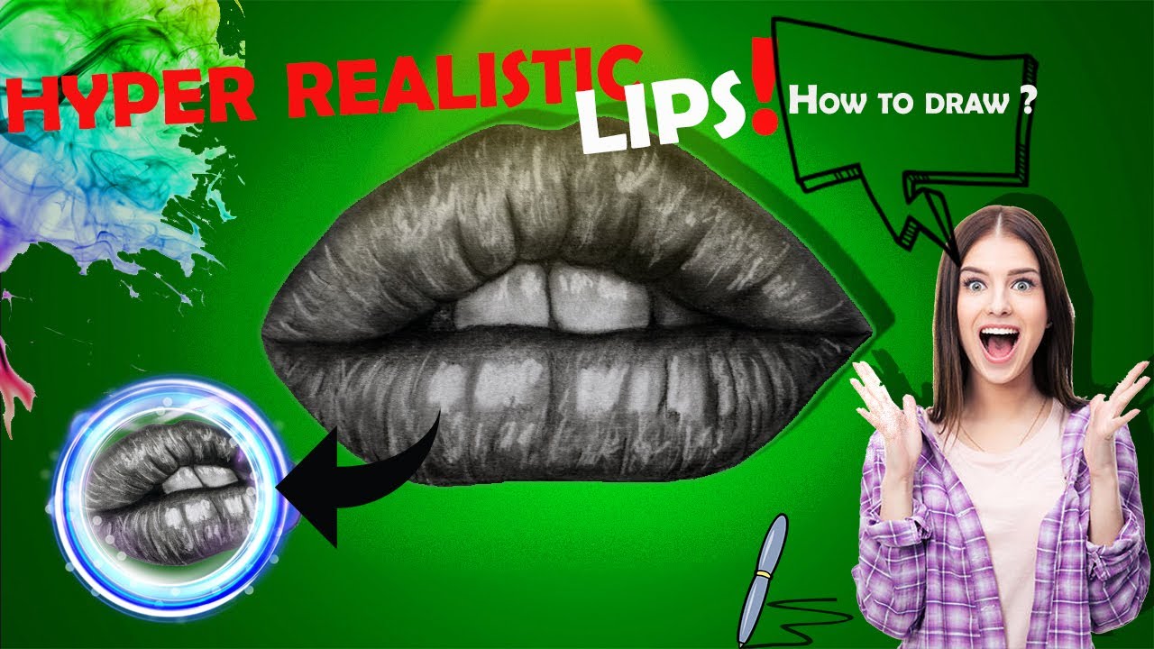 How to draw hyper realistic lips : professional tips and tricks ! - YouTube
