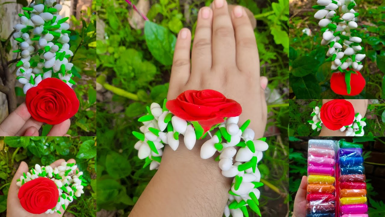 Making hand beslet with clay(ক্লে দিয়ে হাতের সুন্দর একটা গাজরা বানিয়ে ...