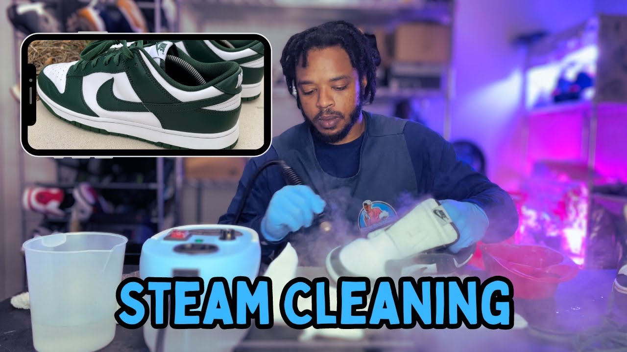 Steam Cleaning a pair of Nike Dunks - YouTube