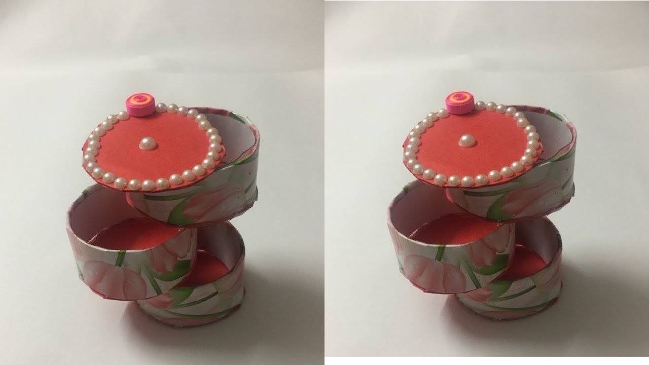 DIY:Multi Storage rotating box with pringles box/Storage box/Jewellery ...