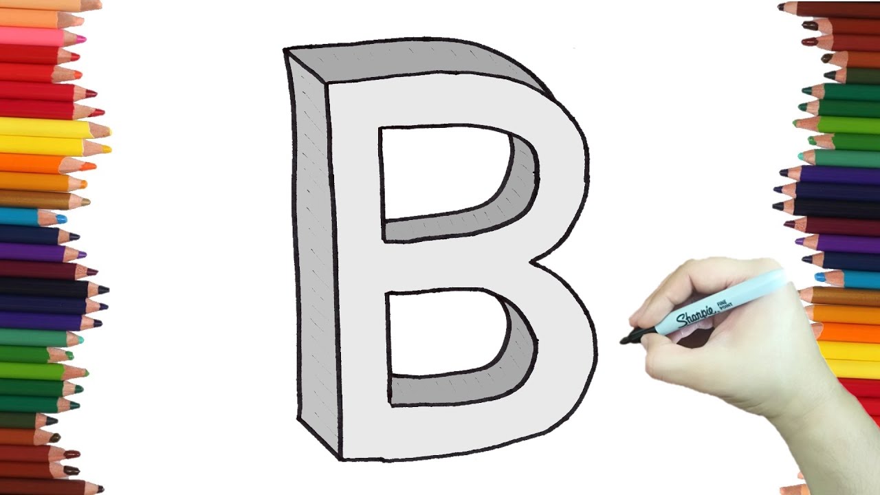 Dibujando la LETRA B en 3D - Dibubaron Speed Drawing - YouTube