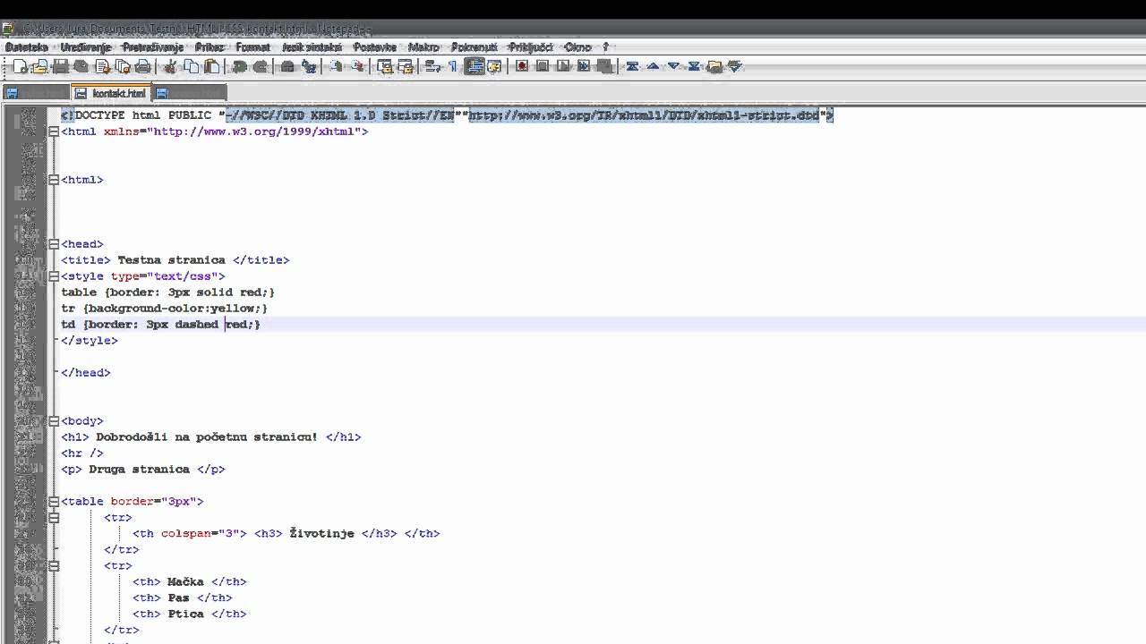 XHTML i CSS -Tutorijal 28 - Stiliziranje tablice u CSS -u - YouTube