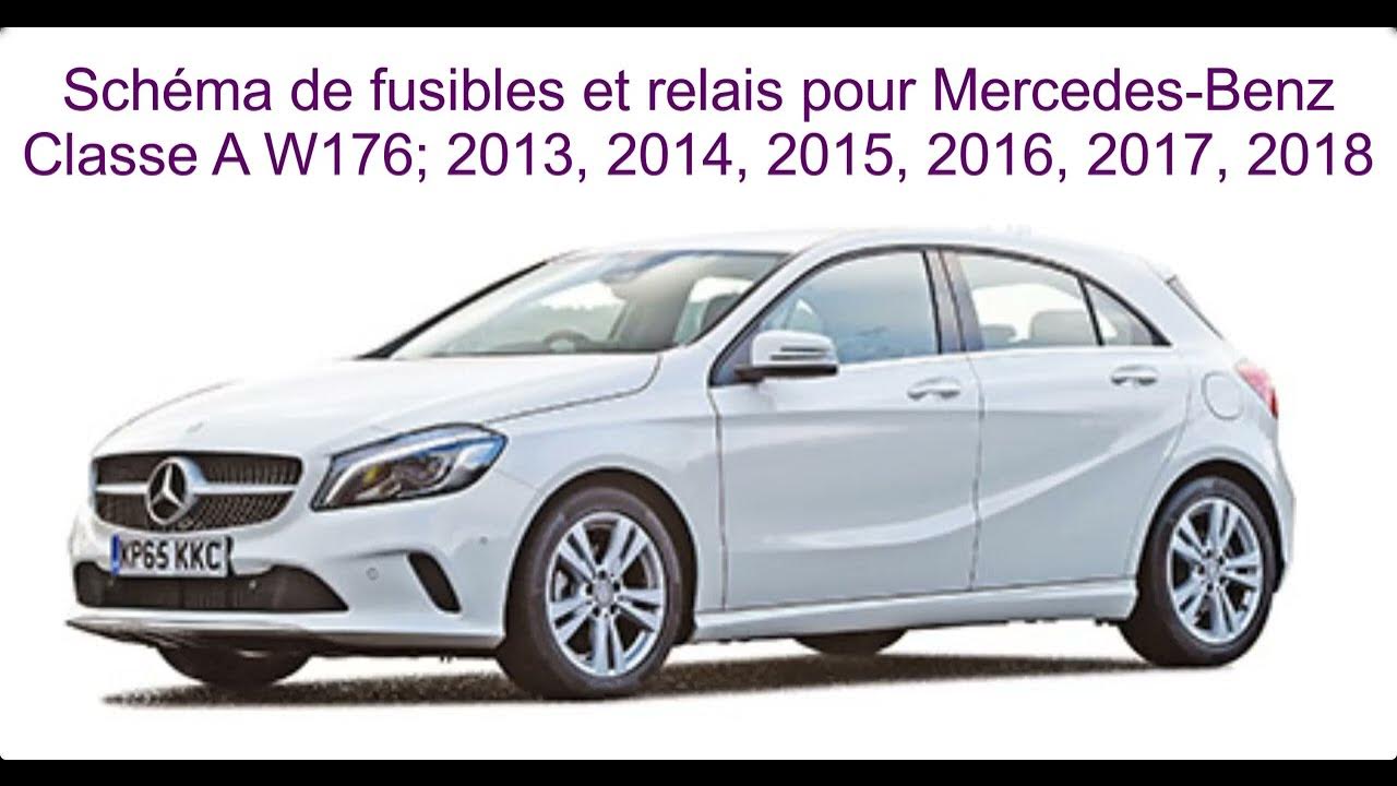 Schéma de fusibles et relais pour Mercedes Benz Classe A, W176, 2013, 2014, 2015, 2016, 2017 ...