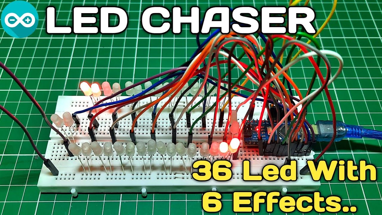 36 Led chaser 6 effects circuit with arduino nano | How to make led ...