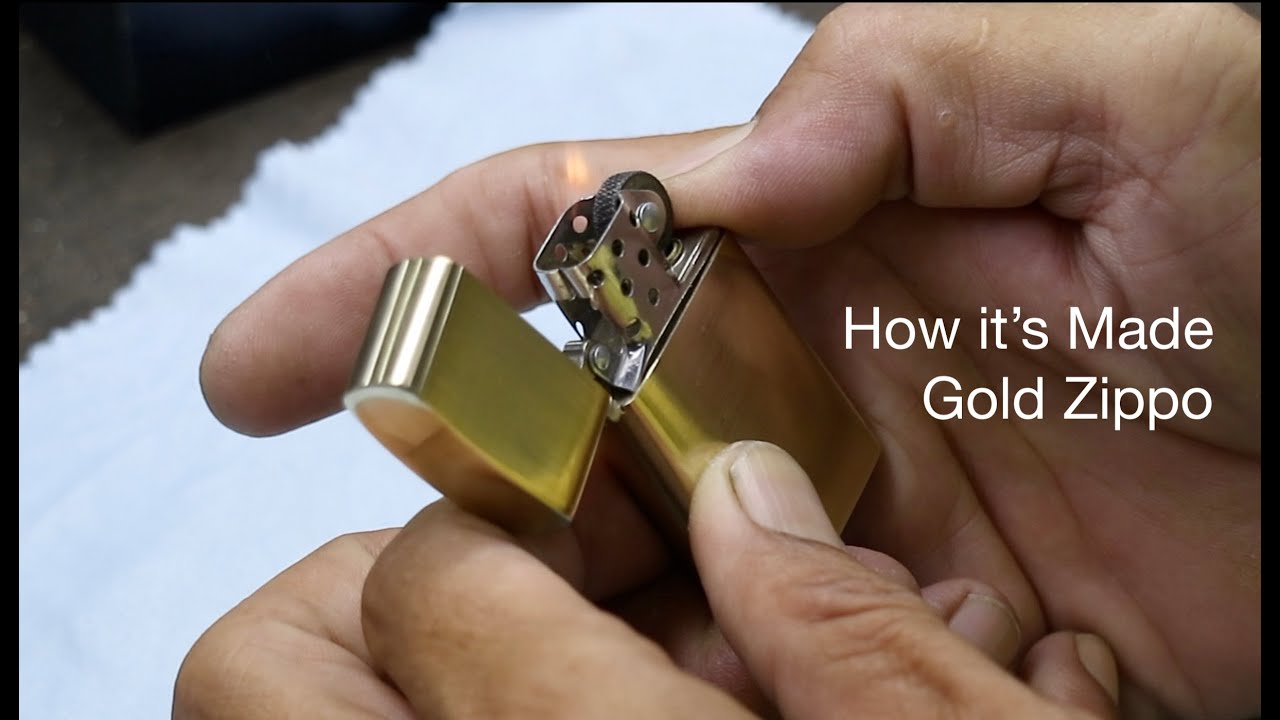 So...we made a Gold Zippo - YouTube