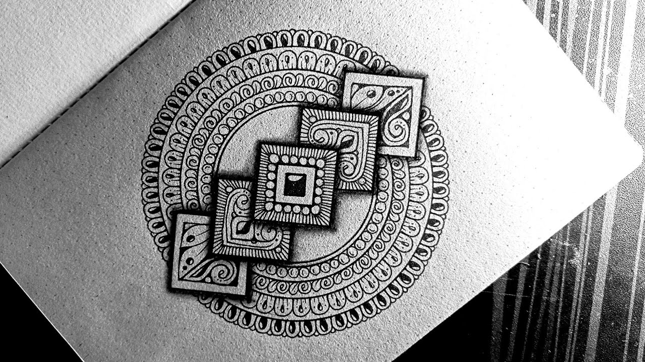 EASY ZENTANGLE ART for Beginners step by Step | How to draw geometric ...