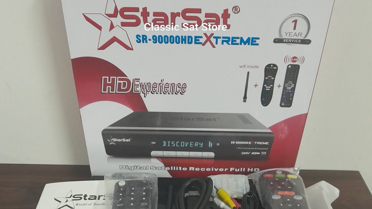 STARSAT SR-90000 HD EXTREME HEVC , 2X TUNER , 2X RCU , 8000 Channels ...