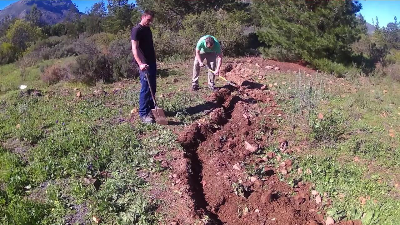 Building a swale by hand - YouTube