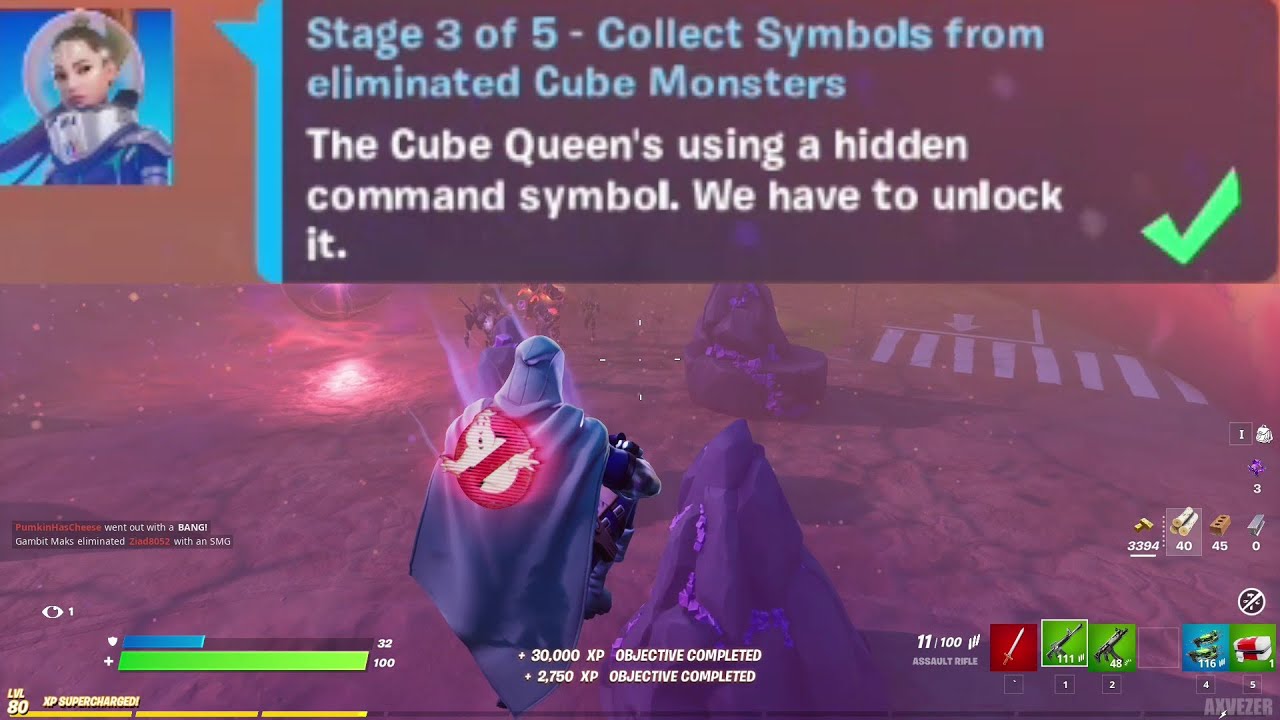 Collect Symbols from Eliminated Cube Monsters - Fortnite - YouTube