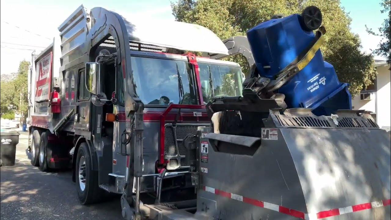 Athens Services Picking Up On Slamming Recycle From 1164 In Azusa CA - YouTube