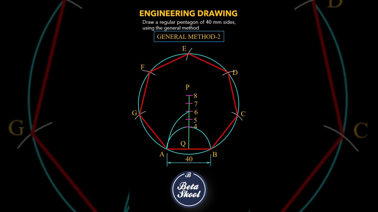 How To Draw A Heptagon In Technical Drawing