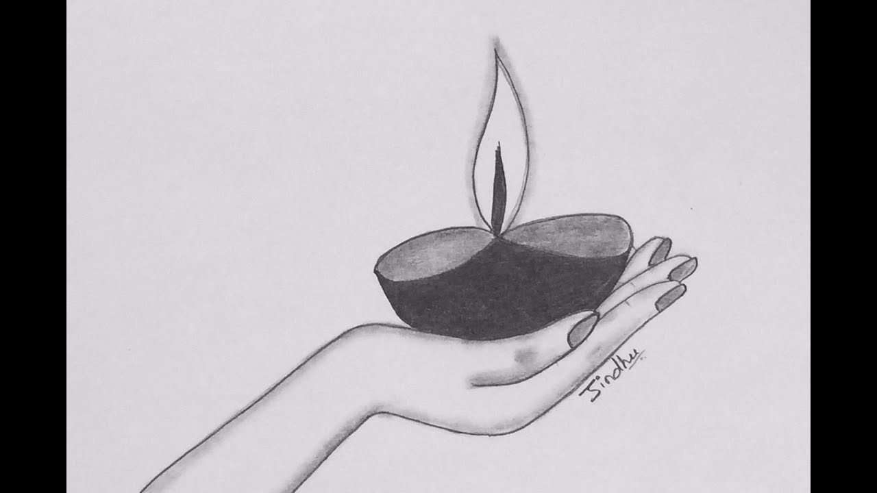 Diwali Special drawing/ How to Draw Diwali Diya /Pencil Drawing/ SKN ...
