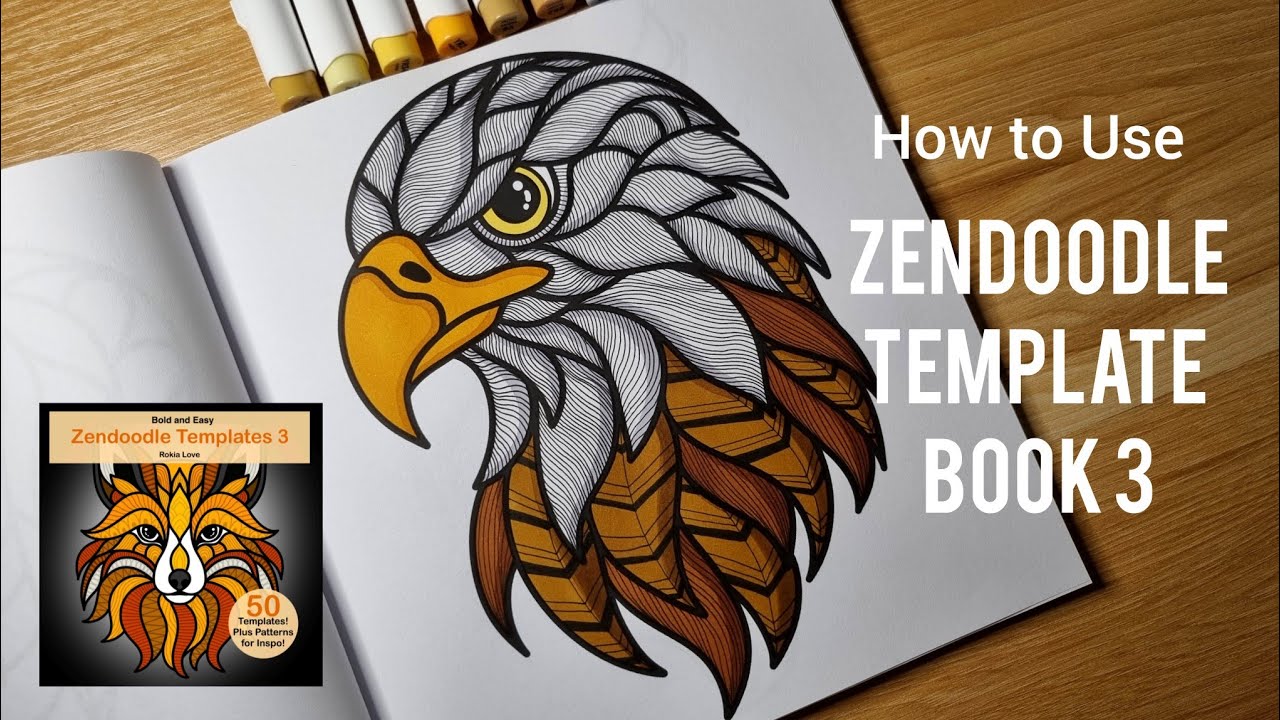 How to use Zendoodle Templates Book 3 || Animal Themed Zendoodle ...