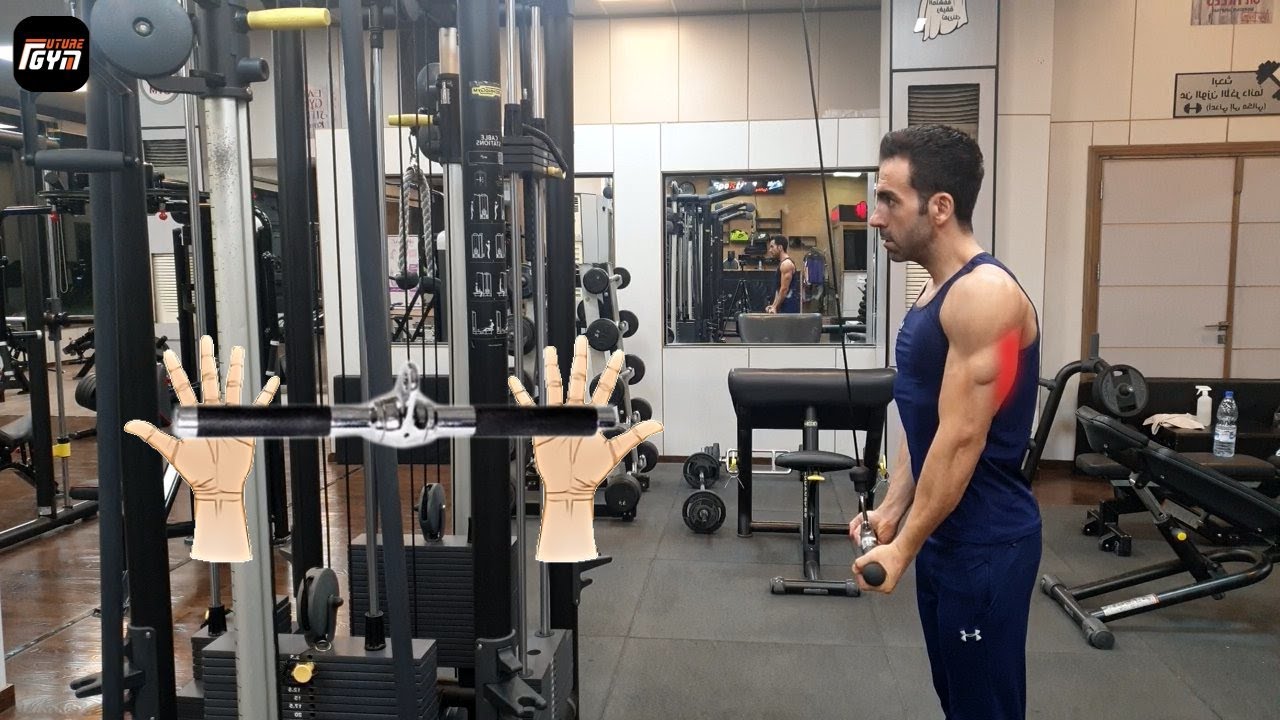 Triceps Pushdown (straight bar, supinated grip) - YouTube
