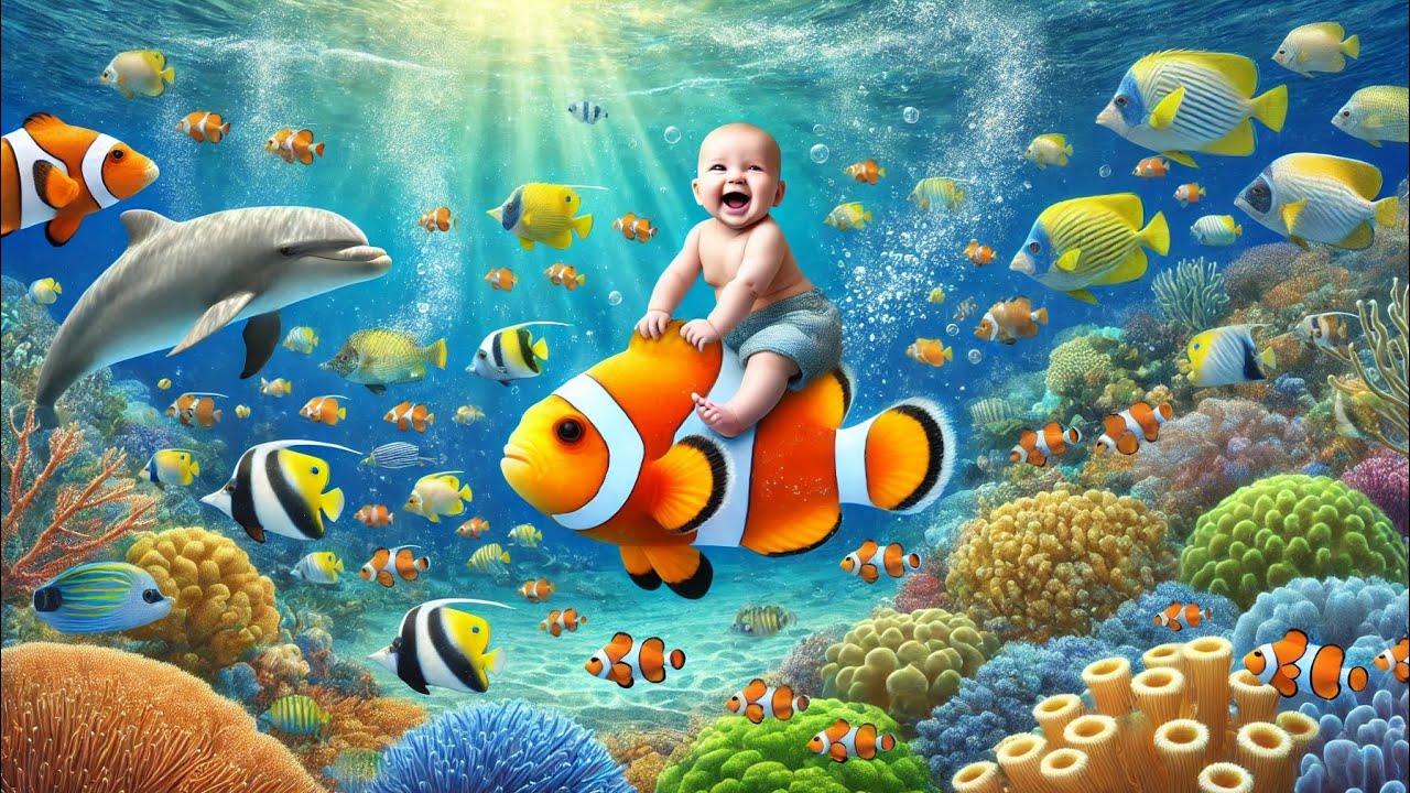 Baby Rides a Clownfish - Nursery rhymes @puneeth7315 - YouTube