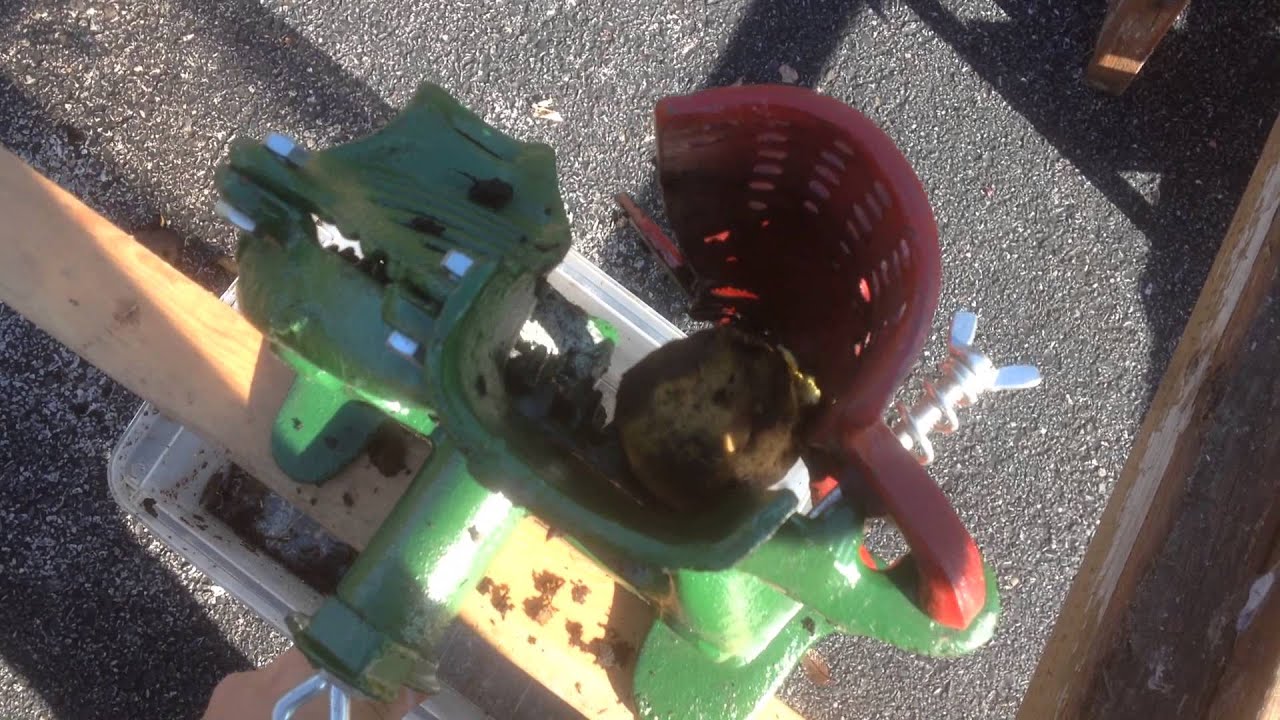 Removing a Black Walnut rind in a Corn Husker - YouTube