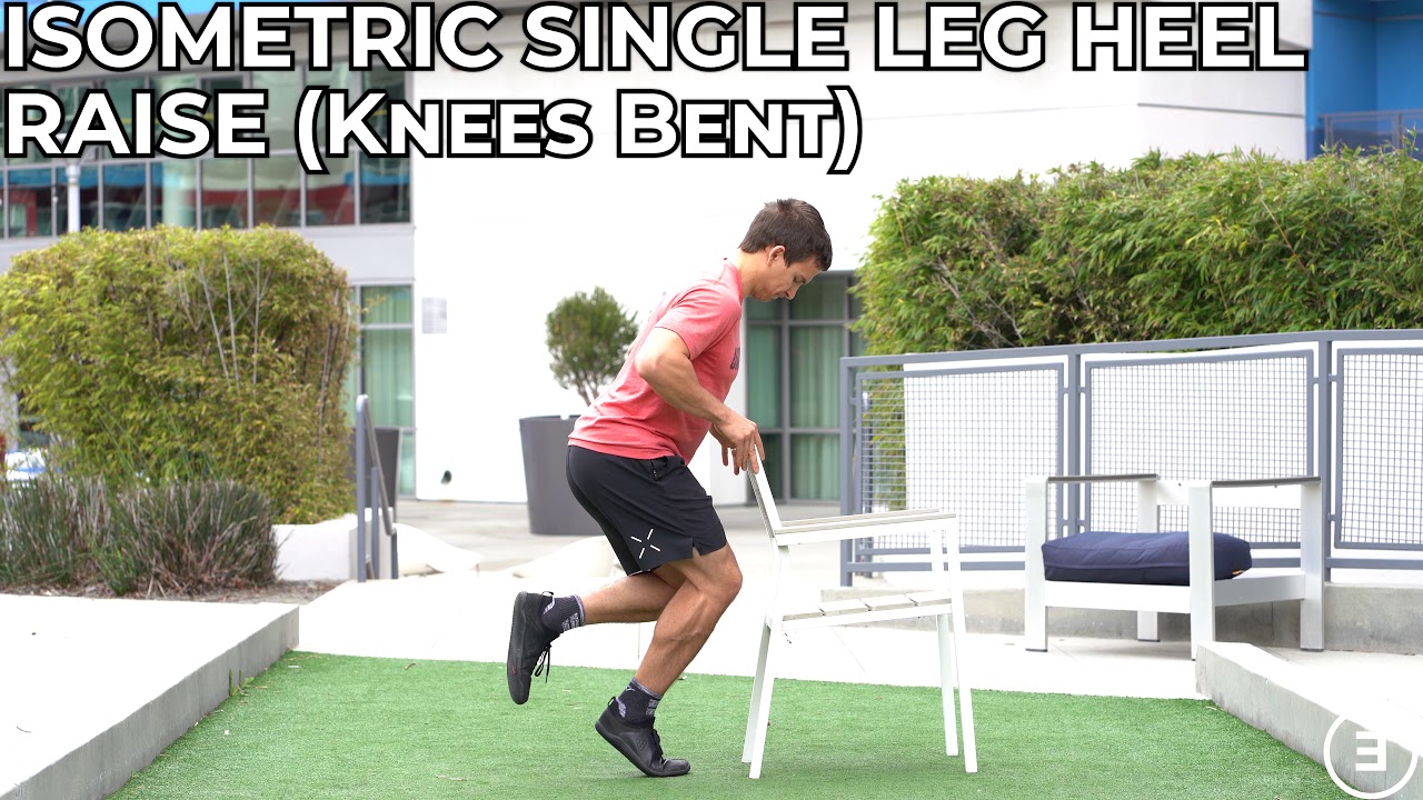 Isometric Single Leg Heel Raise (Knees Bent) - YouTube