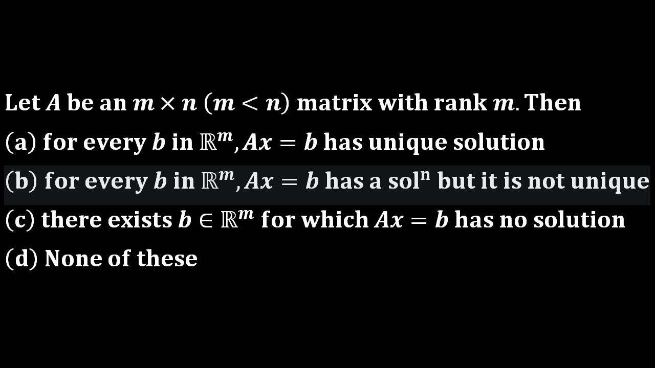 non homogeneous linear system of linear algebra - YouTube
