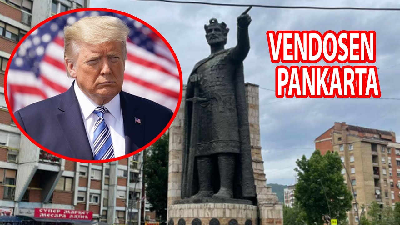 "Vendosen pankarta"/ Sheshi Car Lazari mbushet me fotografi te Trump ...