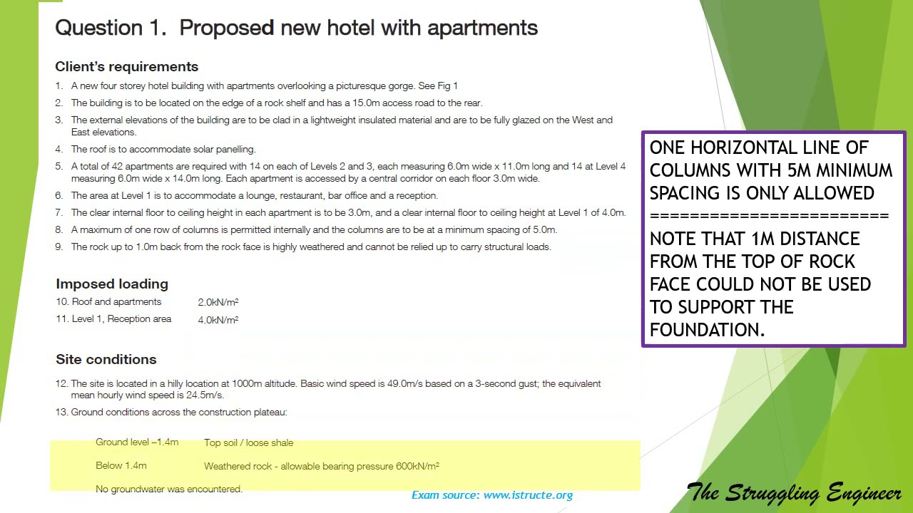 IStructE Chartered Membership Exam (CME) Question 1, 08 April 2021 Exam ...